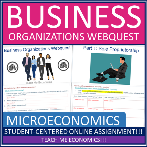Business Organizations Webquest Economics Microeconomics Google Slides ...