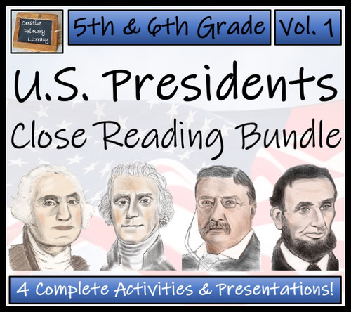 U.S. Presidents Volume 1 Close Reading Comprehension Bundle | 5th & 6th ...