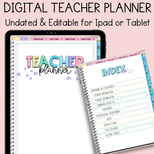 Digital Teacher Planner Undated - ipad Tablet PDF Annotating App