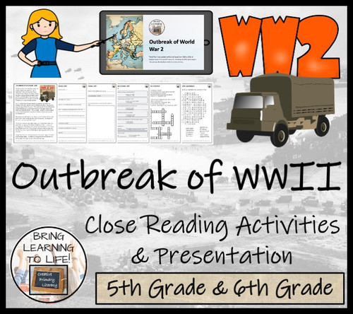 FREE Outbreak of World War 2 Close Reading Comprehension Activities ...