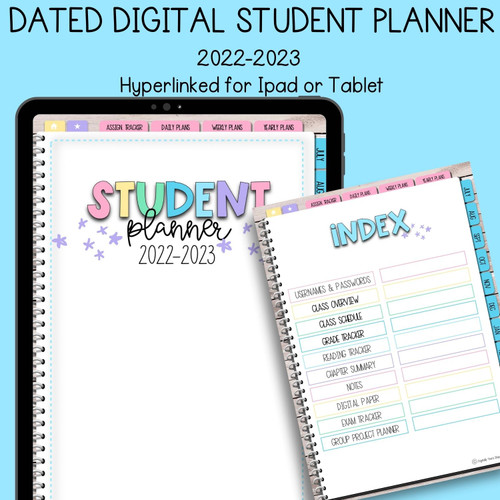 Student Planner - Digital and Dated for 2022-2023-for iPad or Tablet ...