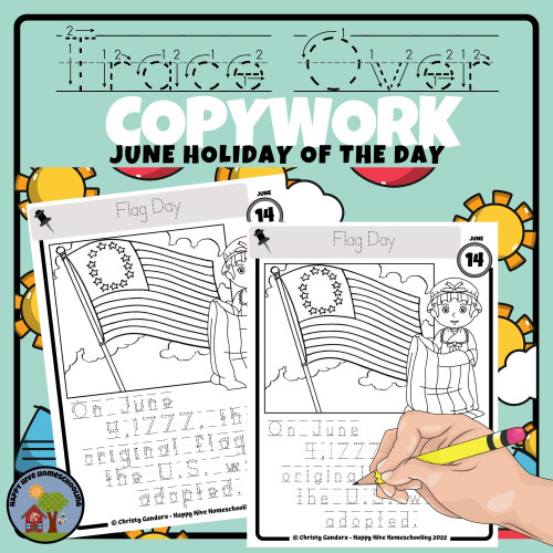 June Copywork Printables Trace Over - Amped Up Learning