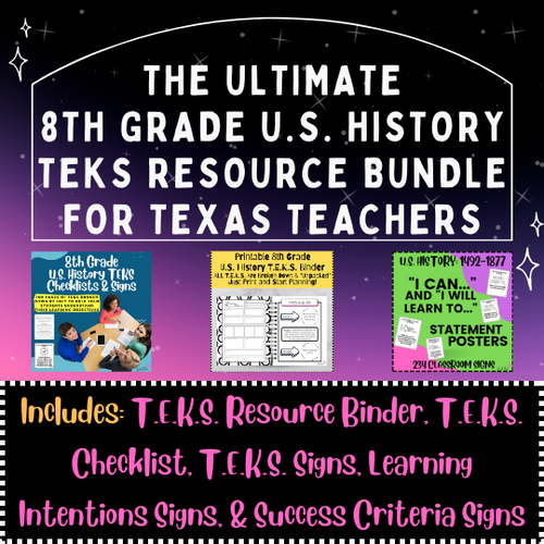 TEKS Resource Bundle 8th Grade U.S. History STAAR