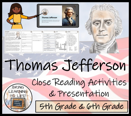Thomas Jefferson Close Reading Comprehension Activities | 5th Grade ...