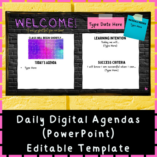 Editable Digital Daily Agendas PowerPoint
