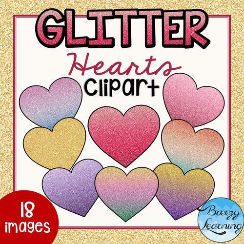 Glitter Heart Clipart - PNG & SVG - Commercial Use - Amped Up Learning