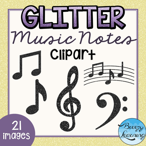 Glitter Music Note Clipart - Amped Up Learning