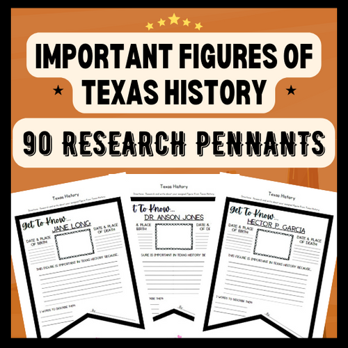 Important Figures of Texas History Pennants
