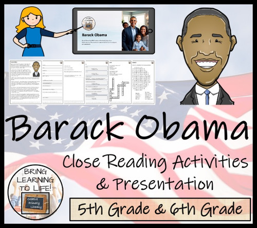 Barack Obama Close Reading Comprehension Activities | 5th Grade & 6th ...