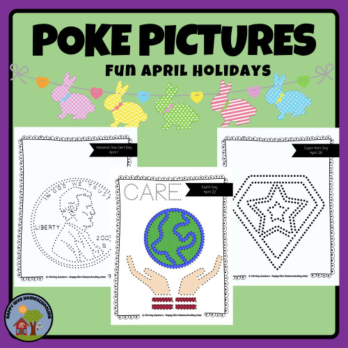Pin Poke Pictures - April Holidays - Amped Up Learning