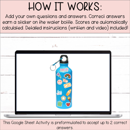 Template for Google Sheets - 12 Question Digital Activity - Self ...