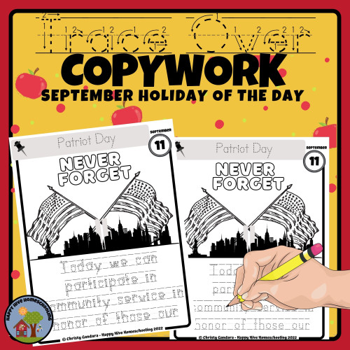September Copywork Printables - Trace Over - Amped Up Learning