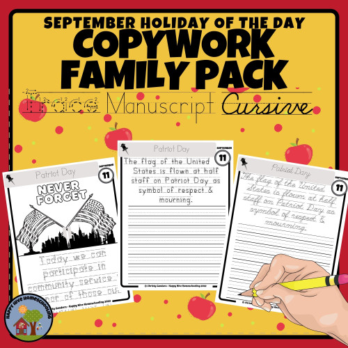 September Copywork Printables - Family Pack - Amped Up Learning