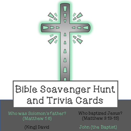Bible Scavenger Hunt and Trivia Cards
