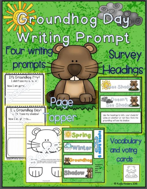 Groundhog Day Writing Prompt, Survey, and Page Topper - Amped Up Learning