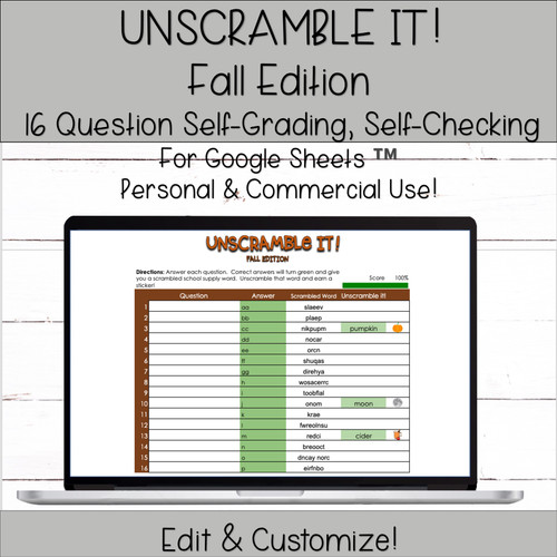 Editable Template for Google Sheets- 16 Question Digital Activity ...