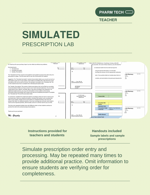 Simulated Prescription Lab