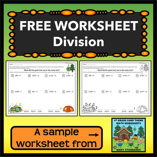 FREEBIE - Division Worksheet - Divide by a 1-digit Divisor - Amped Up ...