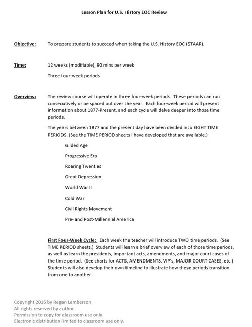 US History EOC Review How to Organize EOC Review - Amped Up Learning