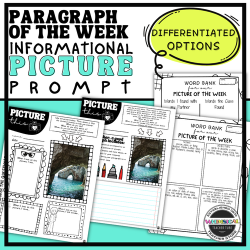 Paragraph of the Week Picture Prompt Informational Writing Journal