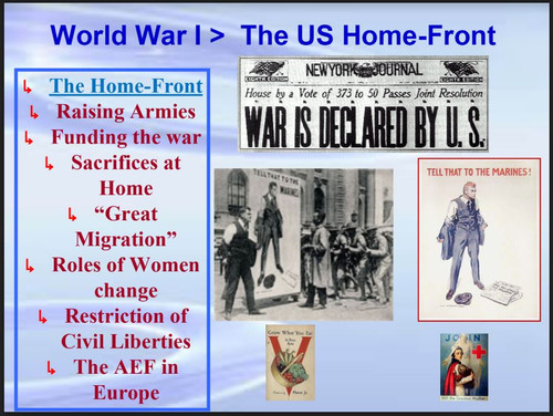 World War I -The US Home-front and the AEF - Amped Up Learning