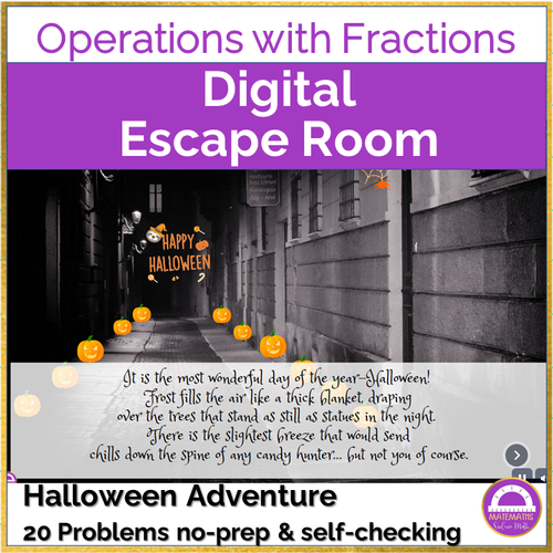 Halloween Operations with Fractions Activity | Digital Escape Room