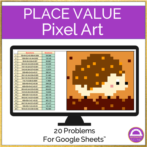 Math Decimal Place Value Pixel Art Activity Google Sheet - Amped Up ...
