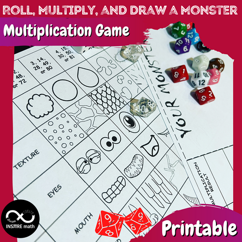 Multiplication Game Facts to 10 Math Craft Roll, Multiply, and Draw a ...