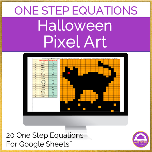 Halloween Solving One Step Equations Pixel Art Activity - Amped Up Learning