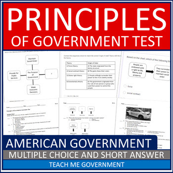 Principles of Government Multiple Choice & Short Answer Test American ...