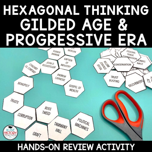 Gilded Age Progressive Era Hexagonal Thinking EOC Review - Amped Up ...