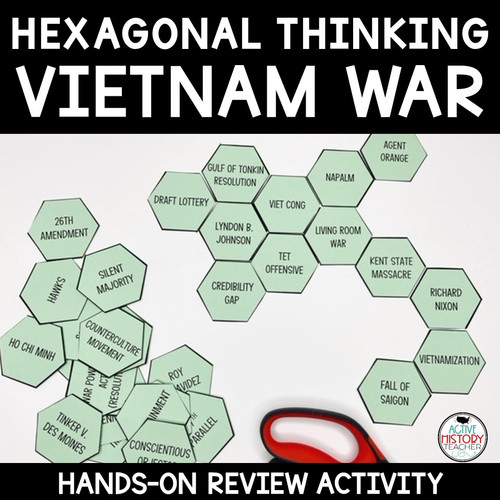Vietnam War Review Activity Hexagonal Thinking EOC STAAR Review - Amped ...