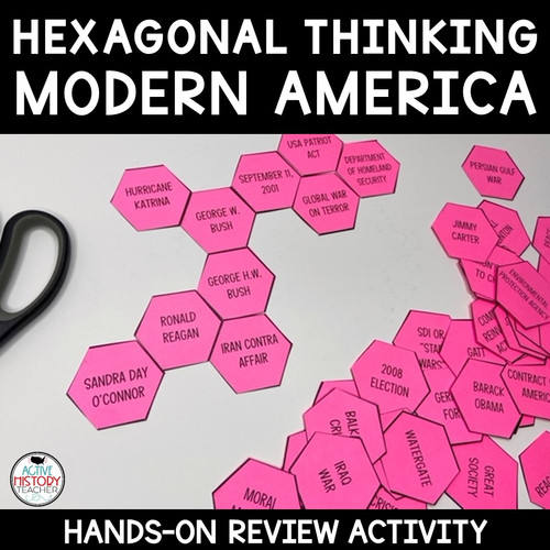 Modern America Review Activity Hexagonal Thinking EOC STAAR Review ...