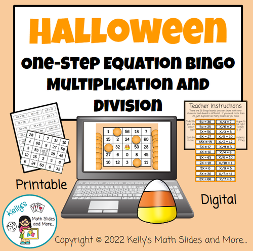 Halloween One-Step Equation Bingo - Multiplication and Division ...