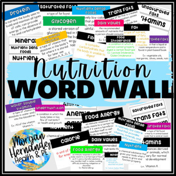 Health Vocabulary Word Wall | Nutrition Unit