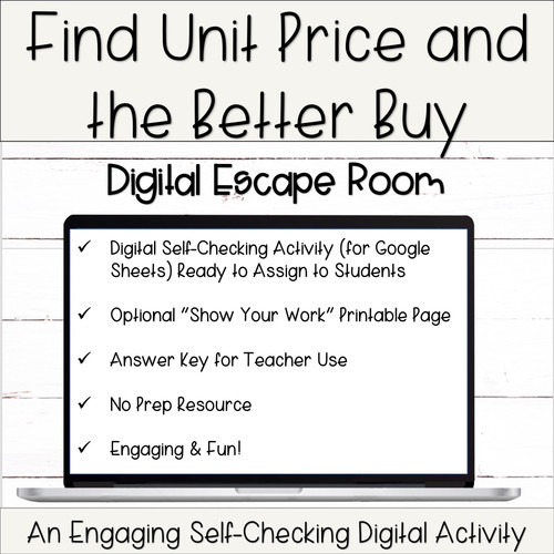 Unit Price and the Better Buy Digital Self-Checking Escape Room ...
