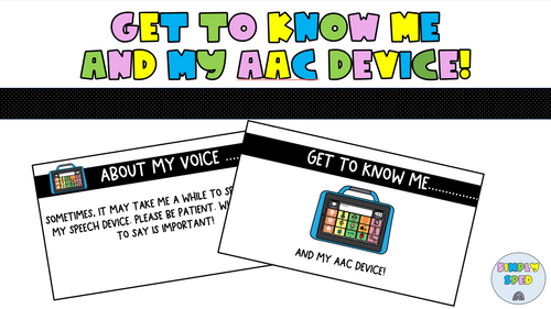 My AAC Device: Get to Know Me! FREEBIE