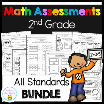Second Grade Math Assessments Common Core Entire Year All Standards