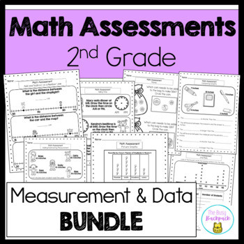 2nd Grade Measurement and Data Math Assessment Bundle