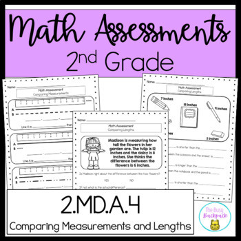 2.MD.A.4 Comparing Measurements Lengths Assessment 2nd Grade 2.MD.4