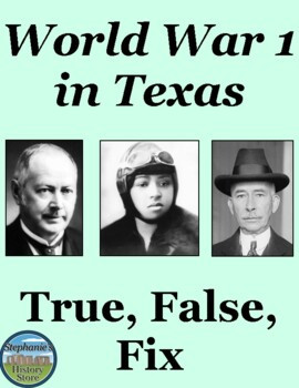 Texas During World War 1 True False Fix