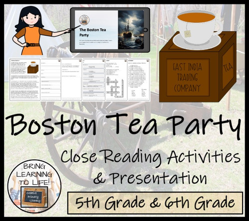 Boston Tea Party Close Reading Comprehension Activities | 5th Grade ...