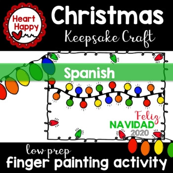 Christmas Lights Finger Painting Keepsake Craft SPANISH
