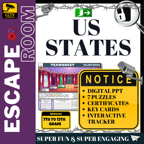 US States Escape Room - Amped Up Learning