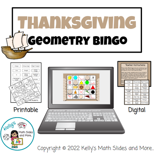 Thanksgiving Geometry Bingo - Amped Up Learning