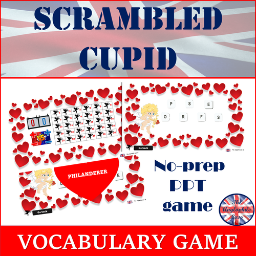 Valentine's day vocabulary game | Digital unscramble| Grade 11 - 12 ...