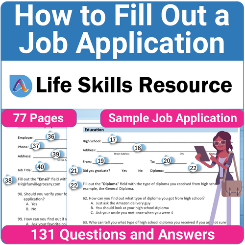 Practical Employment Skills Activity for Teens - How to Fill Out a Job ...