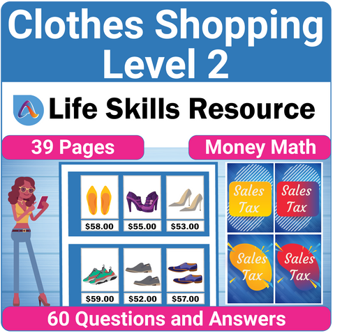 Functional Money Math Life Skills Worksheets - Level 2 Clothes Shopping ...