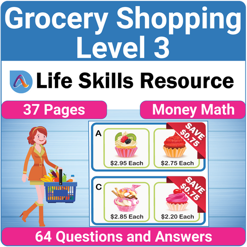 Grocery Shopping Money Math Level 3 Life Skills Activity