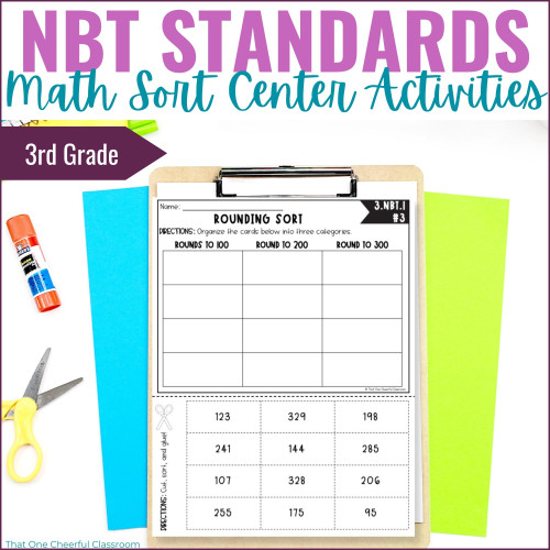 3rd Grade Rounding Addition Subtraction & Multiples of 10 Math Sort ...